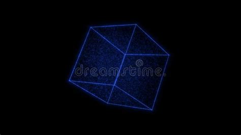 Glowing Cube Hud Element Container With Particles Stock Illustration