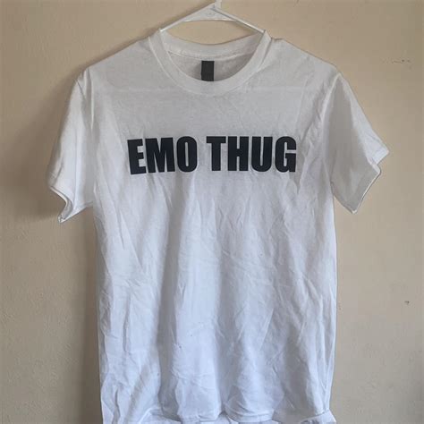 White And Black Emo Thug Shirt Depop