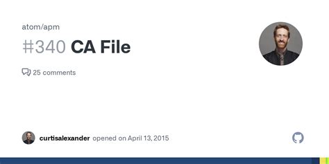 CA File Issue Atom Apm GitHub