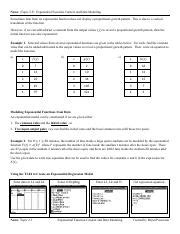 Exponential Function Context And Data Modeling Proportional Course Hero