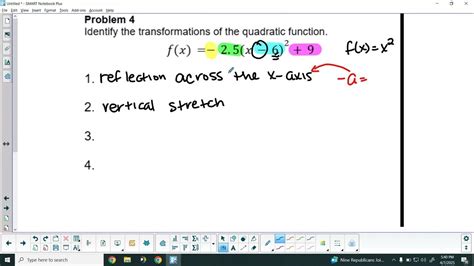 Algebra 1 Topic 8 Practice Test Problem 4 Youtube