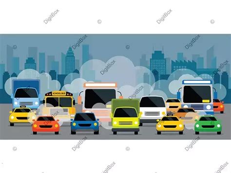 وکتور ترافیک کارتونی دیجیت باکس Digitbox