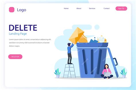 Premium Vector Delete Concept Deleting Data And Move Unnecessary Files To The Trash Bin