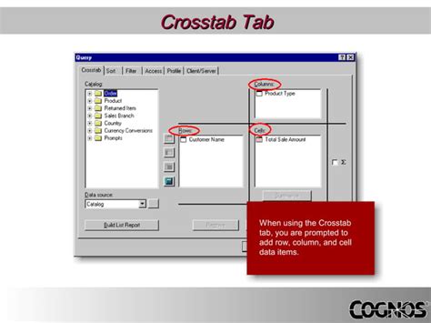 Cognos Report Mod 6 Advanced Reporting Ppt