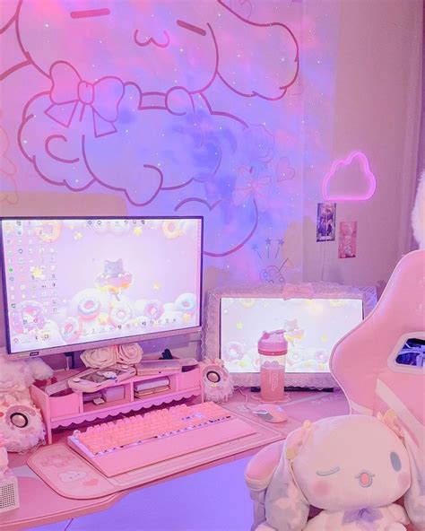Cute Gaming Setup Gaming Room Setup Kawaii Room Gamer Room