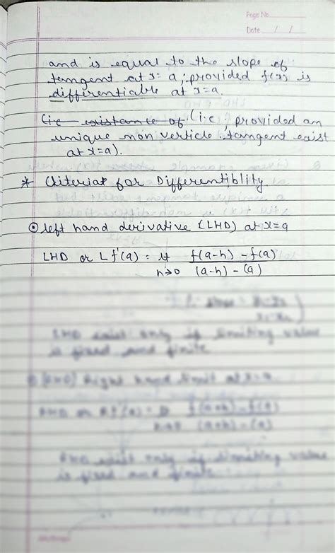 solution differentiability handwritten notes with solved examples