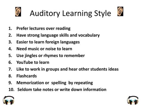 Auditory Learning Style Project Ppt