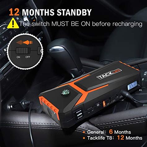 Tacklife T Car Jump Starter A Peak Mah V Auto Battery Booster Up To L Gas