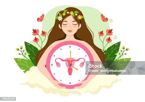 Hrt 또는 호르몬 대체 요법 약어 벡터 일러스트레이션 치료 및 호르몬 약물 건강 관리 만화 손으로 그린 템플릿 폐경기에 대한 스톡 벡터 아트 및 기타 이미지 Istock