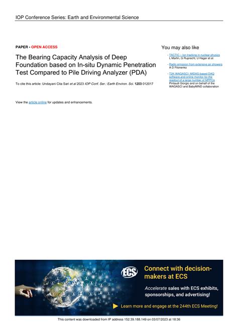 Pdf The Bearing Capacity Analysis Of Deep Foundation Based On In Situ Dynamic Penetration Test