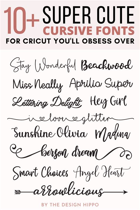 10 Super Cute Cursive Fonts For Cricut Youll Love