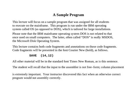 A Sample Program On Assembly Language Programming 1 Cpsc 3121 Docsity