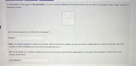 solved 1 point below is the graph of the derivative f′ x