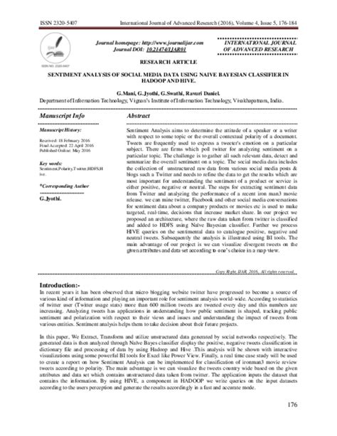 Pdf Sentiment Analysis Of Social Media Data Using Naive Bayesian
