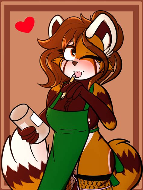 Rule 34 Absurd Res Ailurid Anthro Apron Apron Only Barista Blush