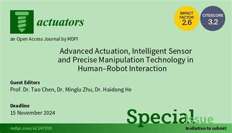 Actuators Mdpi On Linkedin Callforpaper Specialissue Robotics