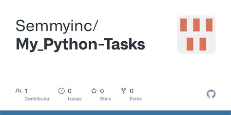 GitHub Semmyinc My Python Tasks