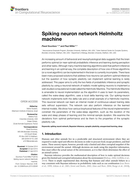 pdf spiking neuron network helmholtz machine
