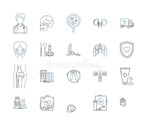 Examination Line Icons Collection Test Assessment Quiz Diagnosis Evaluation Inspection