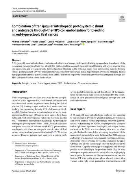 Pdf Combination Of Transjugular Intrahepatic Portosystemic Shunt And Antegrade Through The