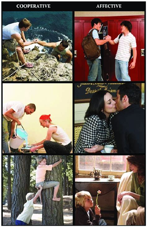Examples Of Pictures Depicting Cooperative Vs Affective Interactions Download Scientific