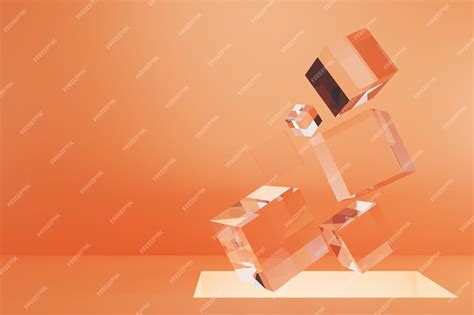 premium photo 3d rendering chunks of boxes coming out of a hole full