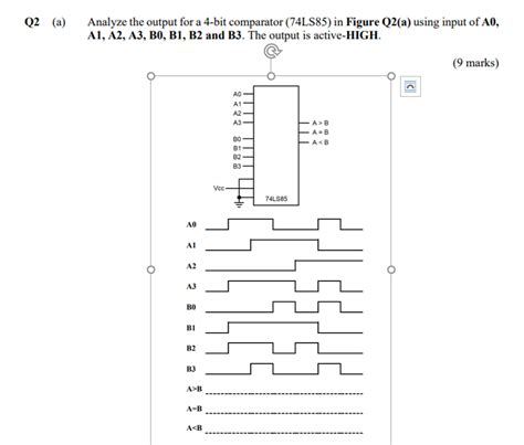 Solved Q2 A Analyze The Output For A 4 Bit Comparator