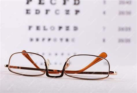 Premium Photo Eye Glasses On Eyesight Test Chart Background