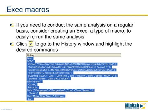 ppt minitab ® 15 tips and tricks powerpoint presentation free