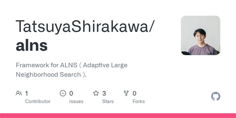 github tatsuyashirakawa alns framework for alns adaptive large