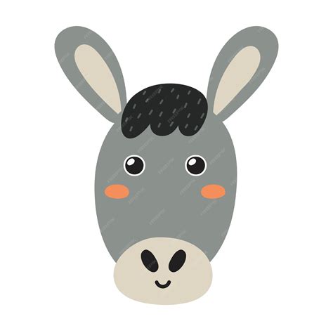 Linda Cara De Burro Al Estilo De Las Caricaturas Cabeza De Personaje