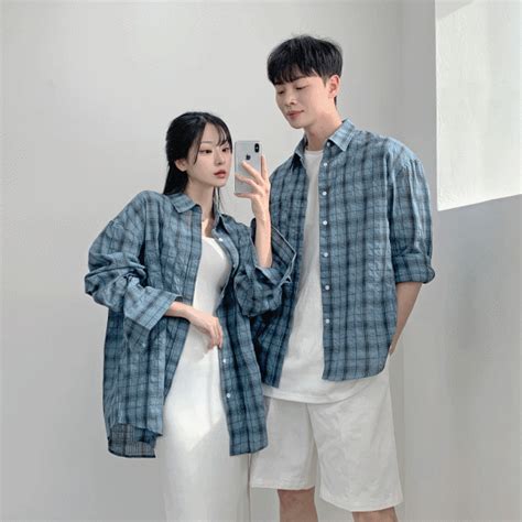 Asha 썸머 체크 셔츠 캐주얼 루즈핏 오버핏 썸머체크 썸머 베케이션 커플 시밀러 데일리 파티룩 유니섹스 남여공용 빅사이즈 오버핏 데이트 룩