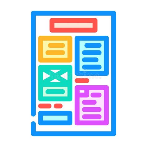 Document Layout Technical Writer Color Icon Vector Illustration Stock