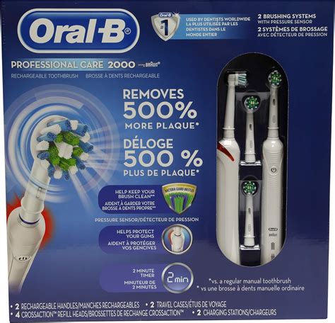 Oral-B Professional Care 2000 Electric Rechargeable Toothbrush, 2-pack ...