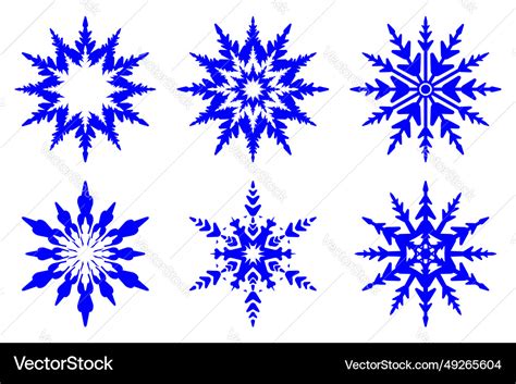 snowflake icon set flat royalty free vector image
