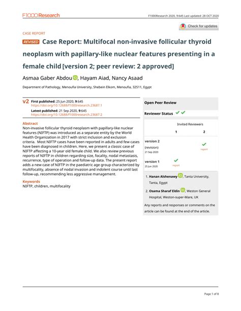Pdf Case Report Multifocal Non Invasive Follicular Thyroid Neoplasm