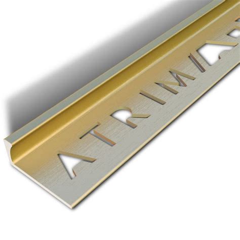 Straight Edge Coated Aluminium 25m Brushed Brass Effect 10mm