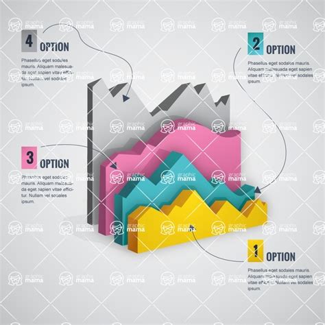 3d Chart Infographic Vector Template Infographic Template Collection