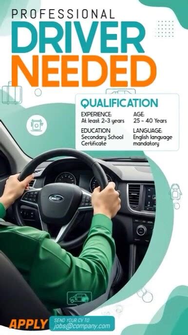 Copy Of Professional We Are Hiring Driver Instagram Story Postermywall