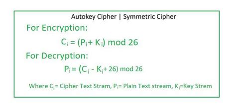 Autokey Cipher Symmetric Ciphers Geeksforgeeks