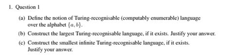 Solved 1 Question 1 A Define The Notion Of