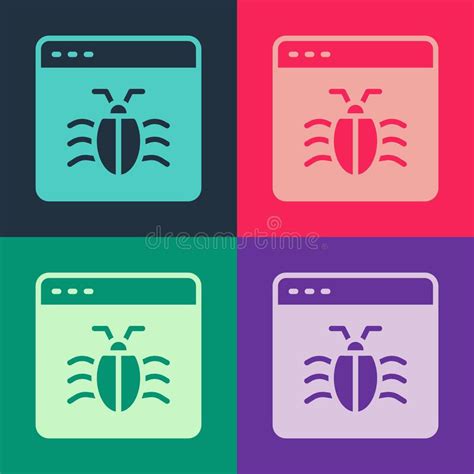 Pop Art System Bug Concept Icon Isolated On Color Background Code Bug Concept Bug In The