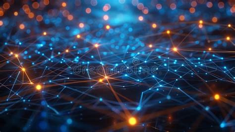 A Digital Illustration Of A Network Of Connections Highlighted By Nodes And Pathways Featuring