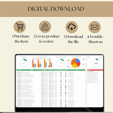 Task Priority Tracker Eisenhower Matrix Excel Google Etsy