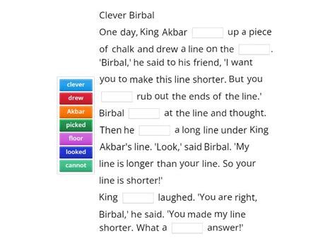 Clever Birbal Worksheet Complete The Sentence