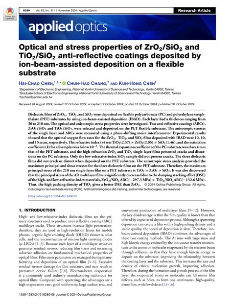 Optical And Stress Properties Of Zro2sio2 And Tio2sio2 Anti