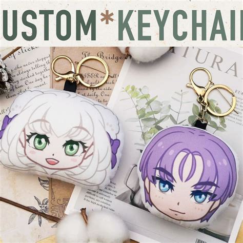 Custom Keychains Plush Etsy