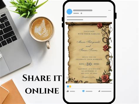 Scroll Wedding Invitations Unique Vintage Wedding Invitations Editable