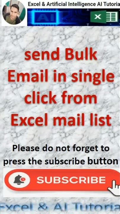 Excel Send Bulk Mail From Excel Entry Mail Excelinterview Exceltips Microsoftexcel