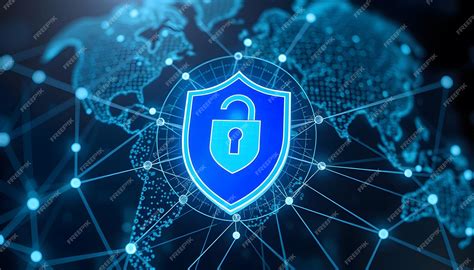 Shield Icon On Secure Global Network Cyber Security And Information Network Protection Future